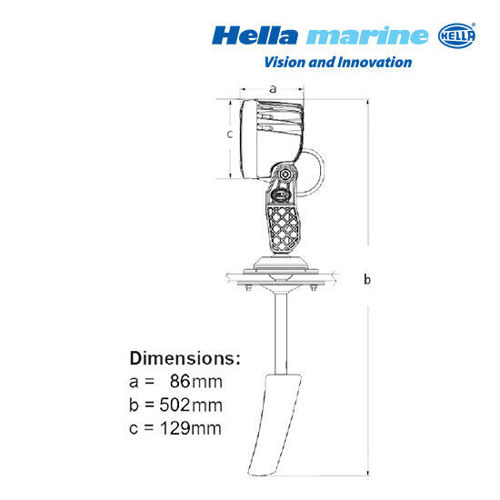 ASAP Marine (Thailand). Hella Marine Ultra Beam Thru-Deck Search Light